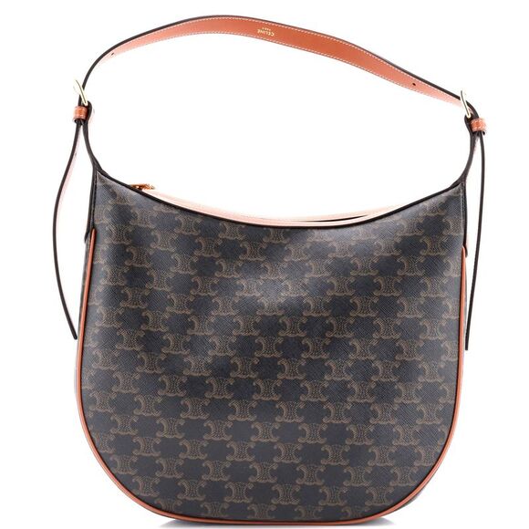 Celine | Bags | Celine Heloise Bag Triomphe Coated Canvas Medium Brown ...